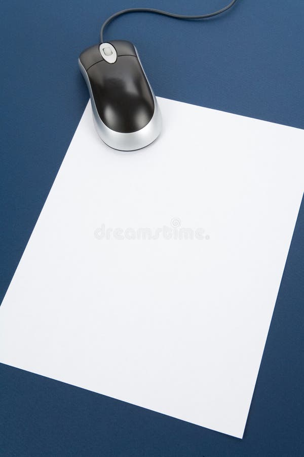 Letter Paper and Computer Mouse Stock Image - Image of blank, internet ...