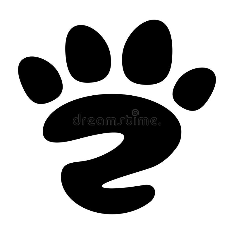 Number 2 Letter Paw Pet Logo Template Stock Vector - Illustration of ...