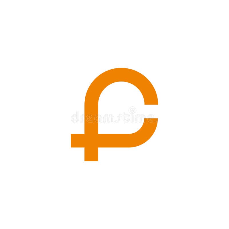 Letter Pc Simple Geometric Yellow Logo Vector Stock Vector ...