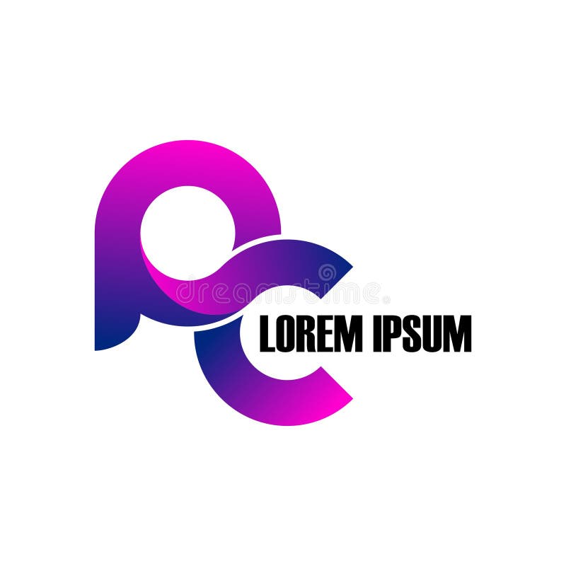 Letter PC Simple Logo Icon Design Vector. Stock Vector - Illustration ...