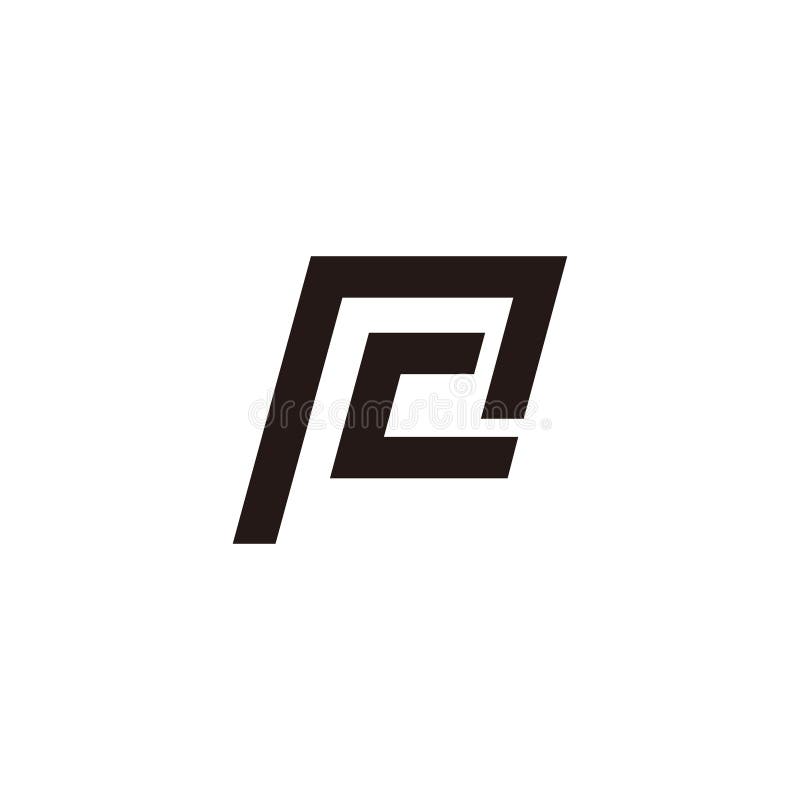 Letter Pc Simple Squares Geometric Line Logo Vector Stock Vector ...