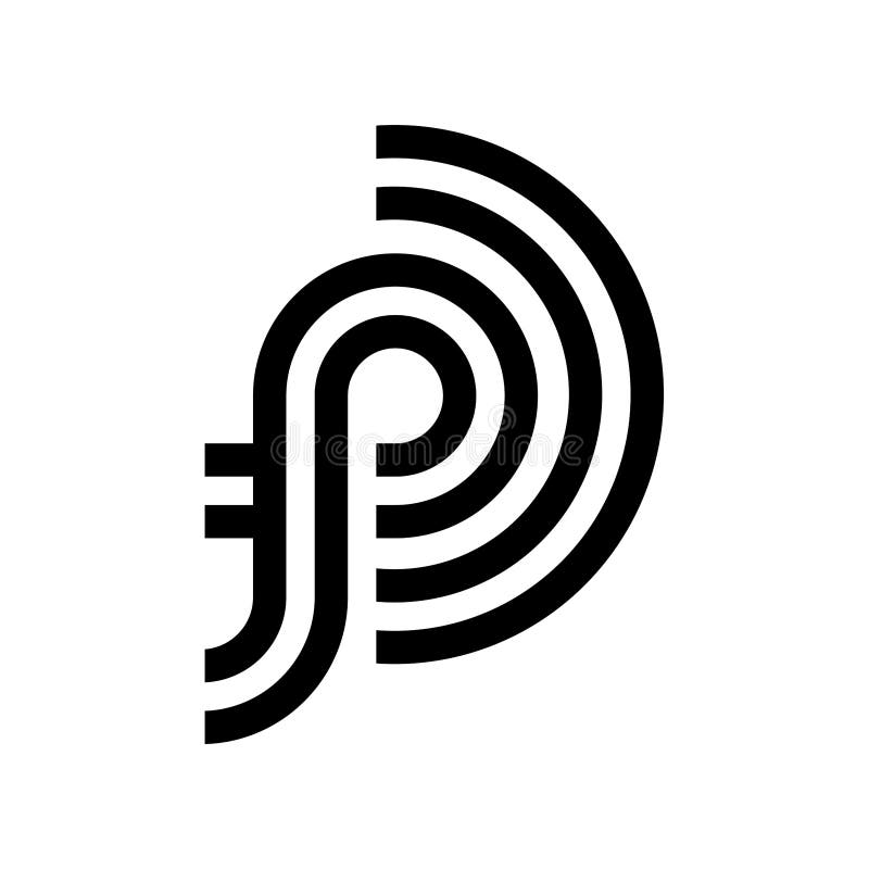 Letter PD Monogram with Line - Minimal Logo Initials DP Stock Vector ...