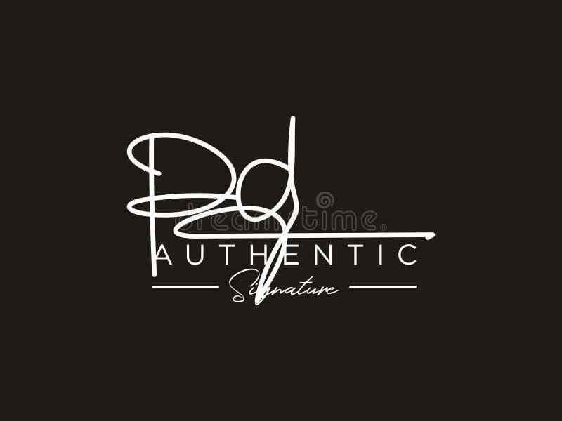 Letter PD Signature Logo Template Vector Stock Vector - Illustration of ...