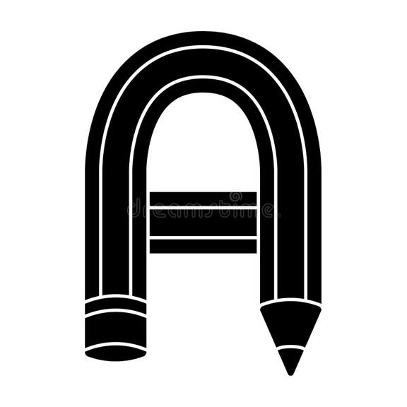 A Letter Pencil Letter Font. Stock Vector - Illustration of uppercase ...