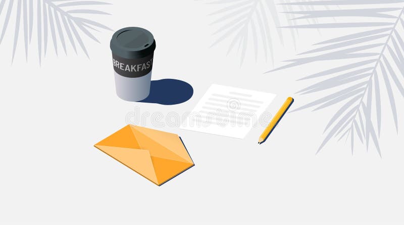 Letter with Pencil. Isometric Vector Illustration. 3d Letter Icon Mail ...