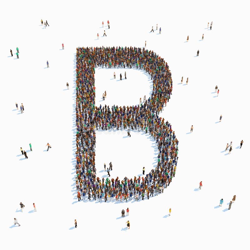 Letter with people stock illustration. Illustration of label - 46293671