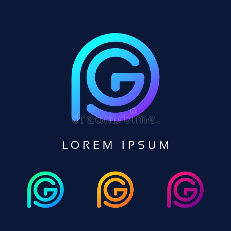 Letter PG Logo Design Vector Template Icon. Stock Vector - Illustration ...