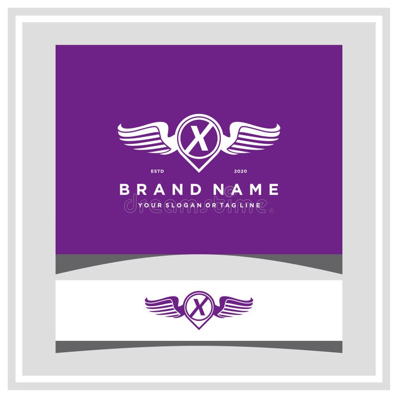Letter X Pin Map Wing Logo Design Concept Vector Stock Vector ...