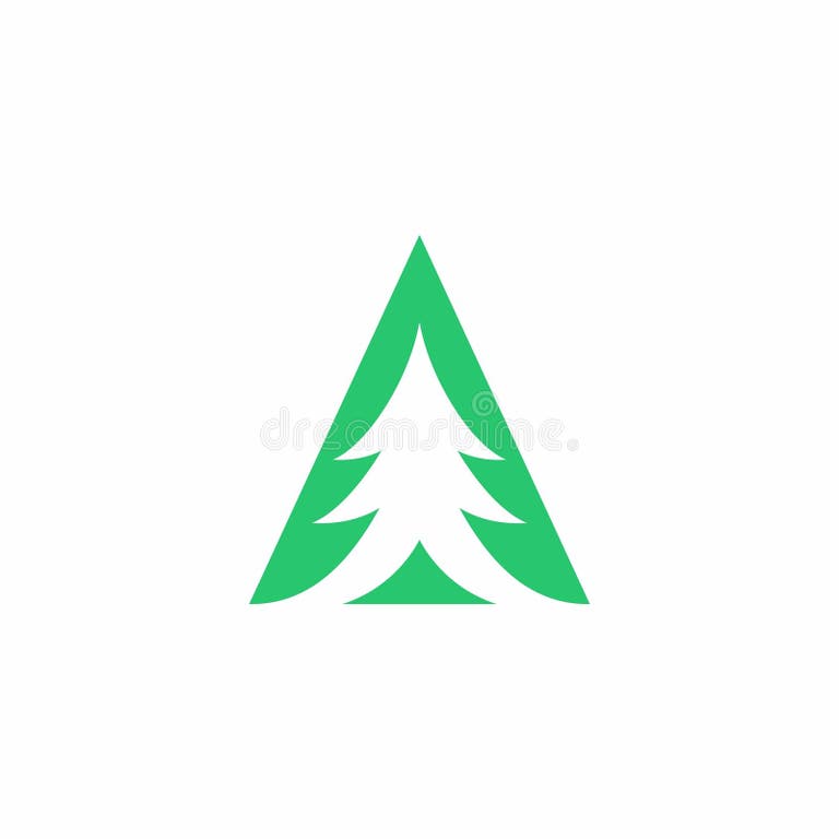 Letter a Pine Tree Logo Vector. Pine Triangle Logo Stock Vector ...