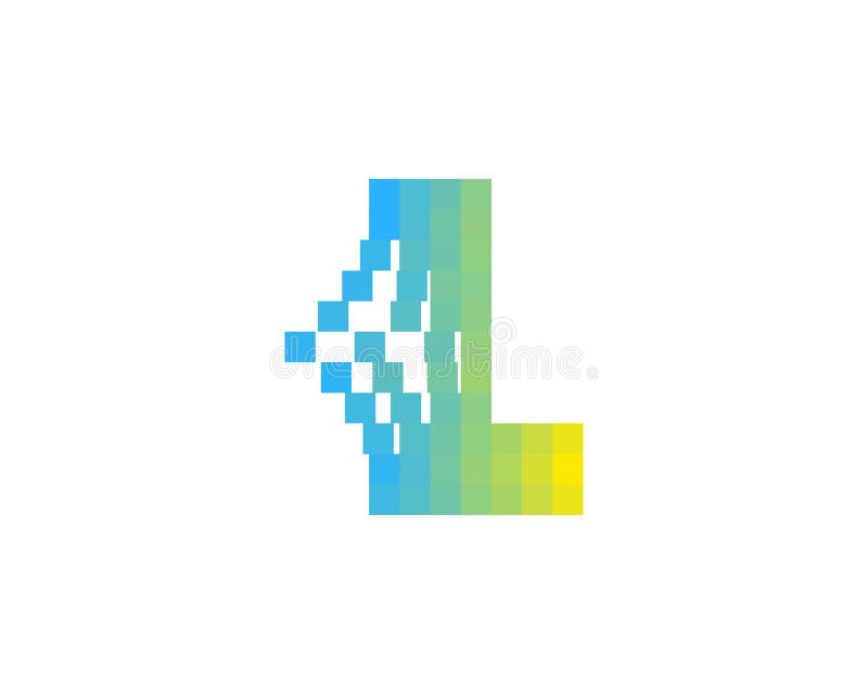 Letter Pixel Bit Icon Logo Design Element Stock Vector - Illustration ...