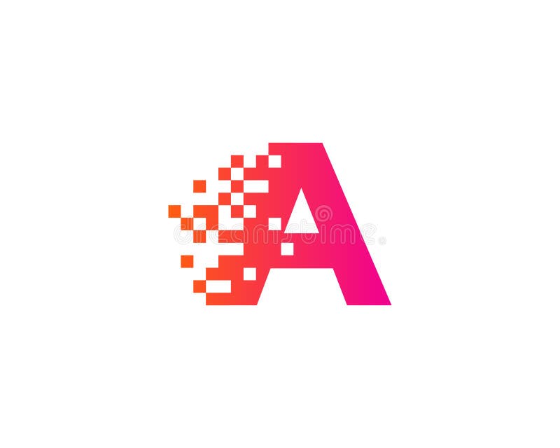 Letter a Pixel Icon Logo Design Element Stock Vector - Illustration of ...