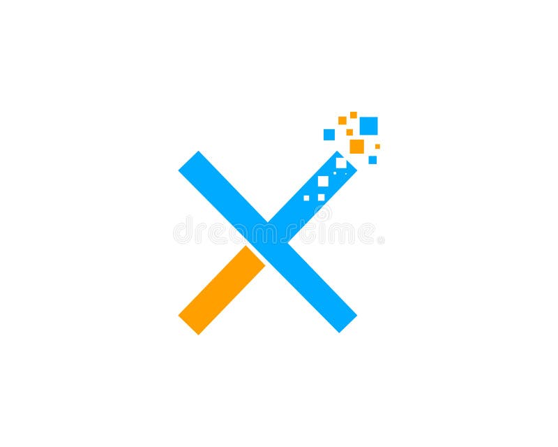 Letter X Pixel Logo Design Element Stock Vector - Illustration of ...