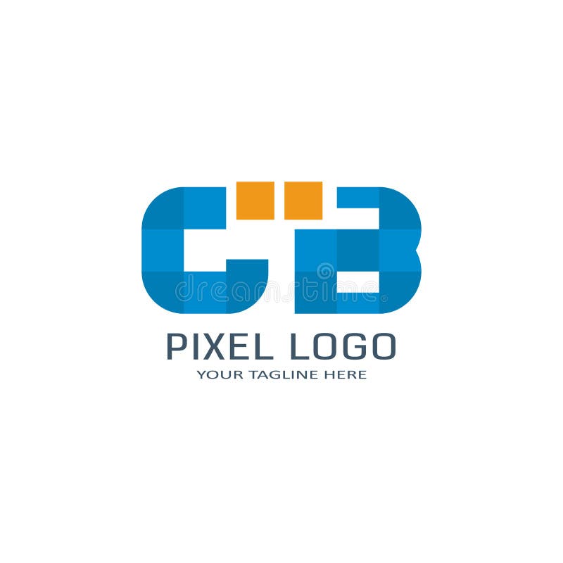 Letter CB Pixel Logo Design Template. Alphabet Pixel Motion Logo. Stock ...