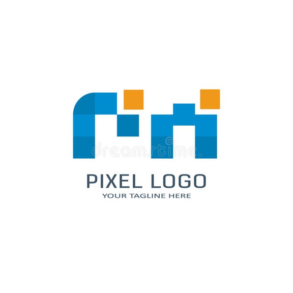 Letter FM Pixel Logo Design Template. Alphabet Pixel Motion Logo. Stock ...