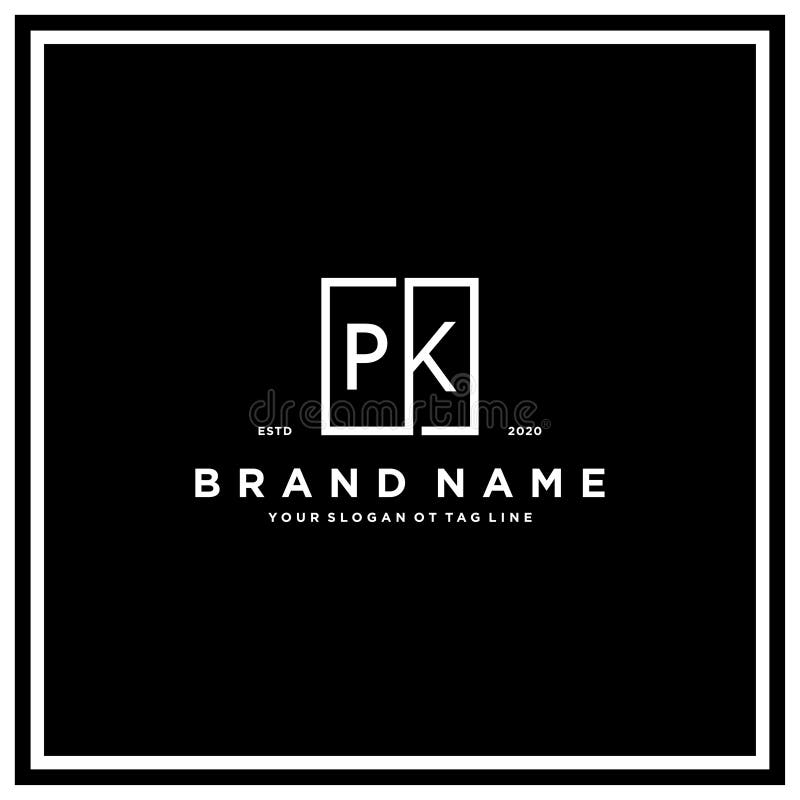 Letter PK Square Logo Design Concept Vector Stock Vector - Illustration ...