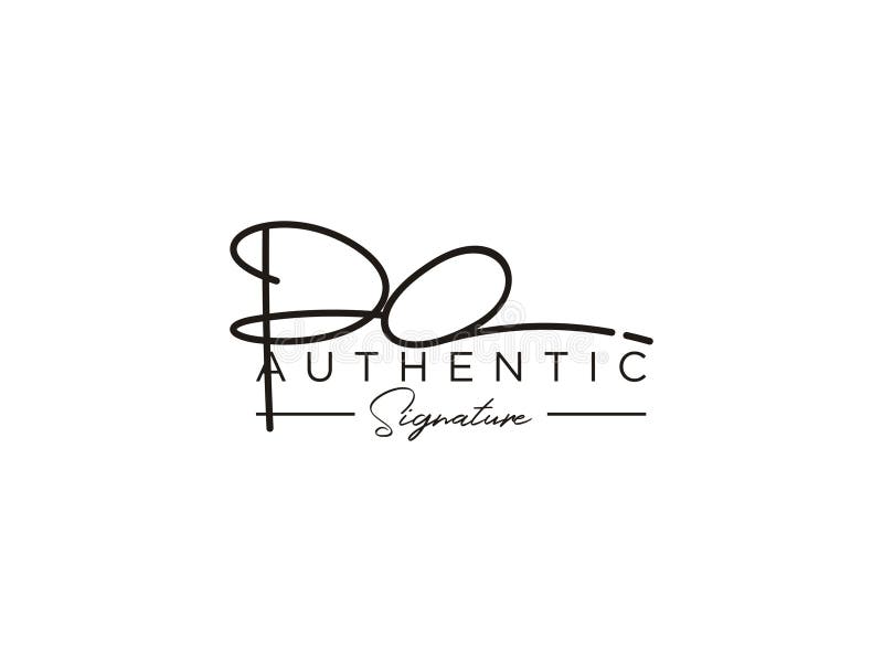 Letter PO Signature Logo Template Vector Stock Vector - Illustration of ...