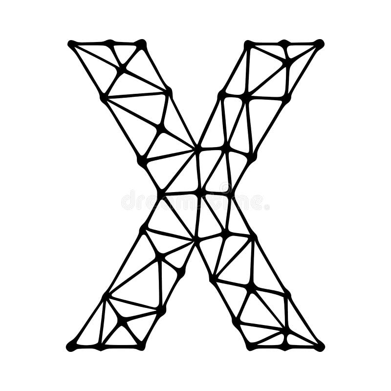 Letter x polygonal symbol stock vector. Illustration of graphic - 233393578