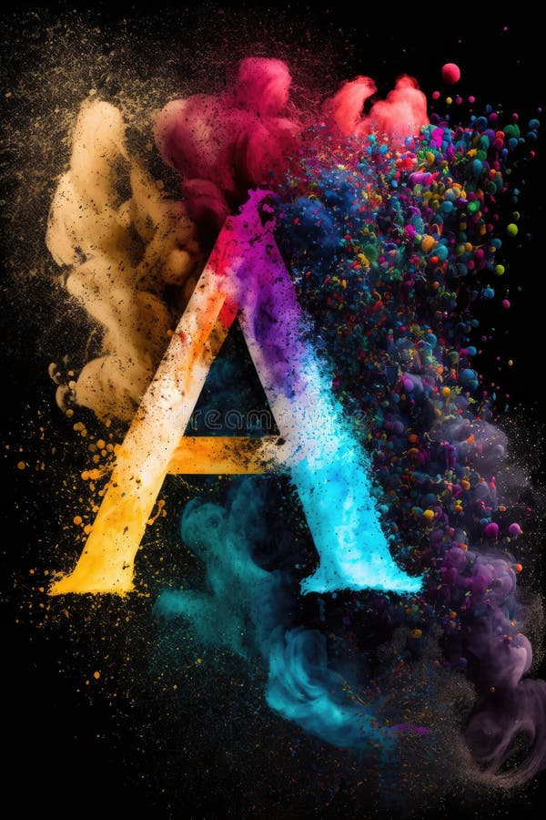 Letter a with powder blast stock illustration. Illustration of ...