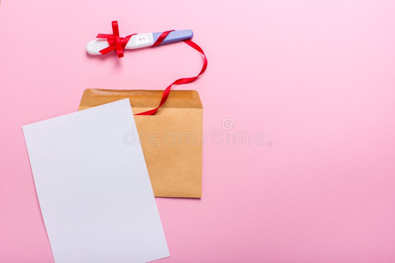Letter with pregnancy test stock image. Image of expect - 84082835