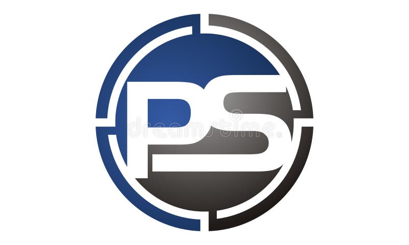 PS Initial Logo Company Name Colored Red And Black Swoosh Design ...