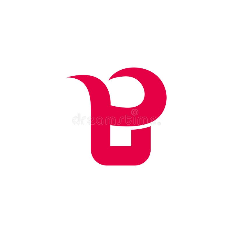 Letter Py Red Curves Shape Simple Geometric Logo Vector Stock Vector ...