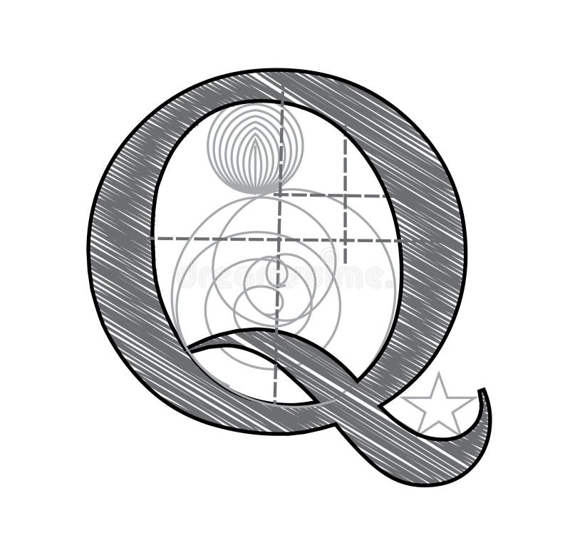 Letter Q stock vector. Illustration of alphabet, drawing - 7690559