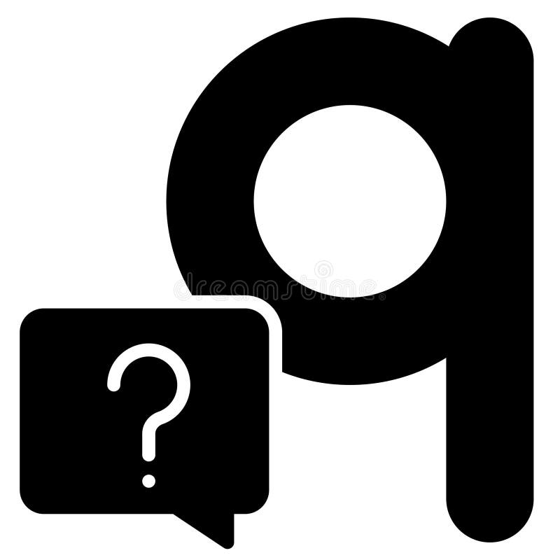 Letter Q Alphabet with Question Icon Stock Vector - Illustration of ...