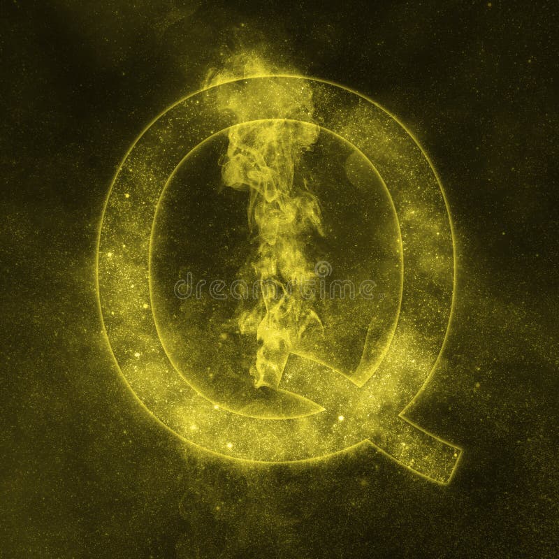 Letter Q Alphabet Symbol. Space Letter, Night Sky Letter Stock ...