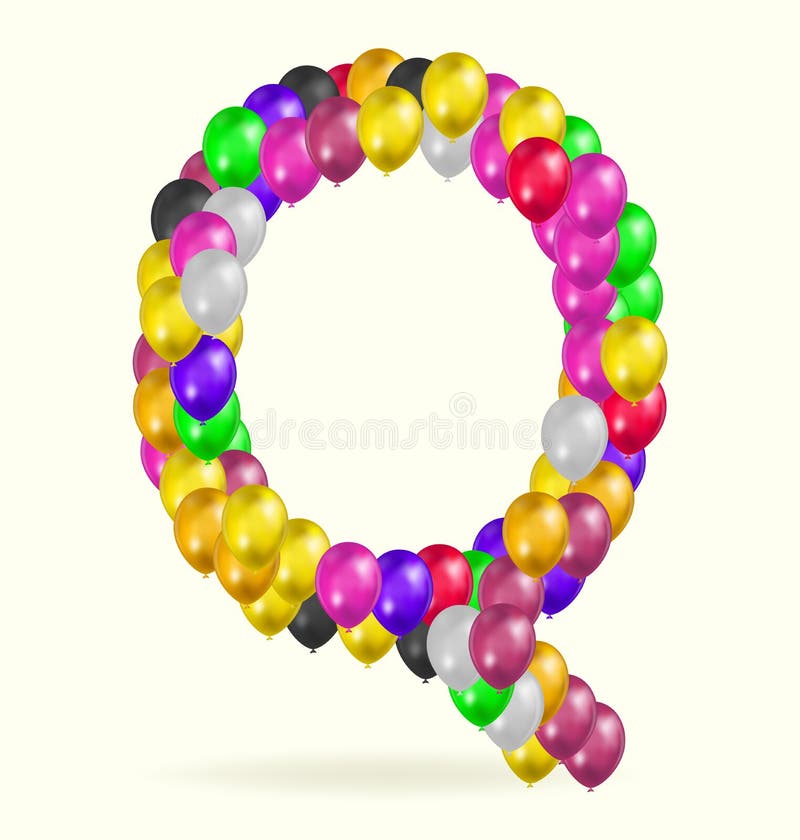 Letter Q Balloons Variety of Colors Logo Vector Design Template Stock ...