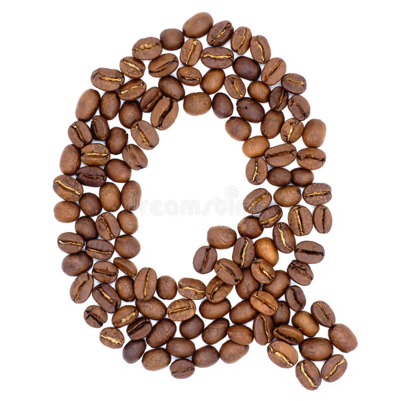 Letter Q from Coffee Alphabet Isolated on White Stock Image - Image of ...