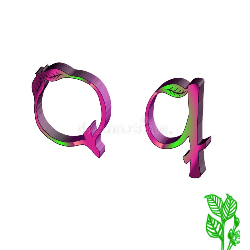 Letter Q Colorful 3D Abstract Background White Stock Illustration ...