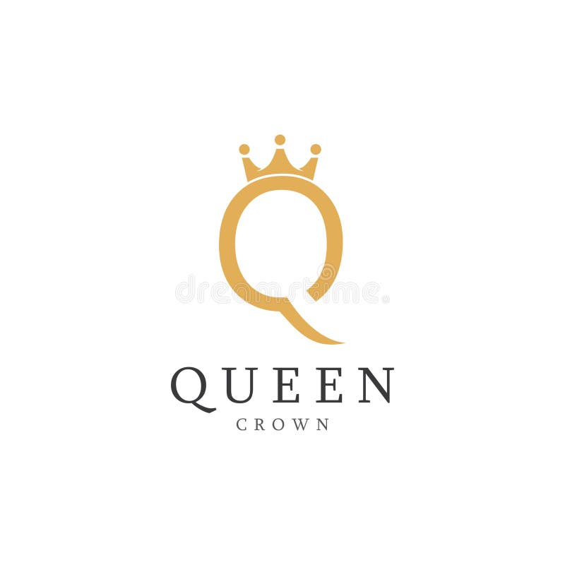 Letter Q Crown Logo for Queen Symbol Stock Illustration - Illustration ...