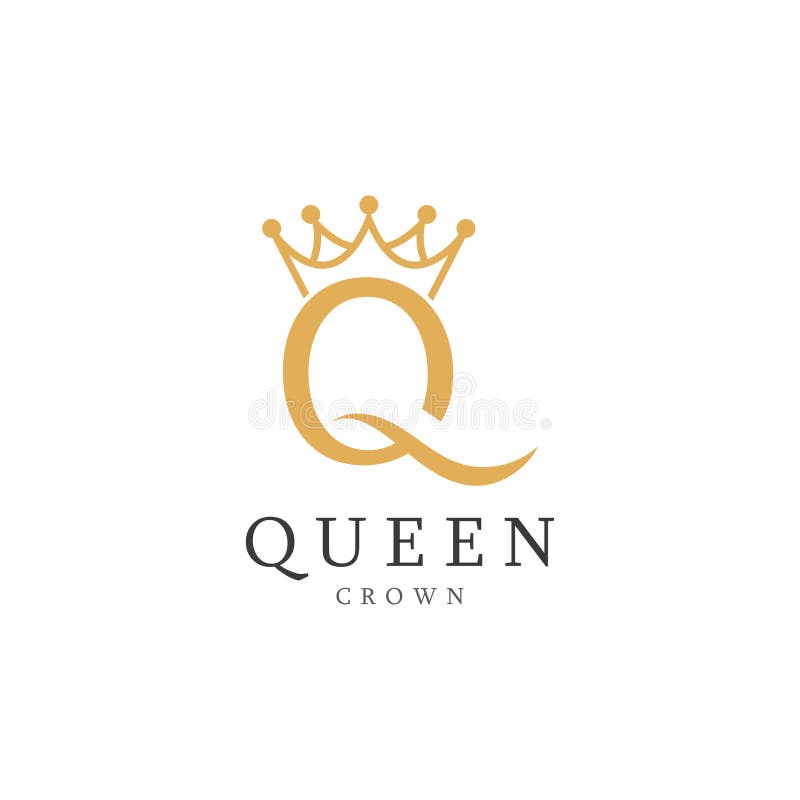 Letter Q Crown Logo for Queen Symbol Stock Illustration - Illustration ...