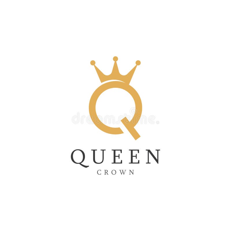 Letter Q Crown Logo for Queen Symbol Stock Vector - Illustration of ...