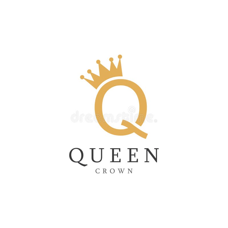 Letter Q Crown Logo for Queen Symbol Stock Illustration - Illustration ...