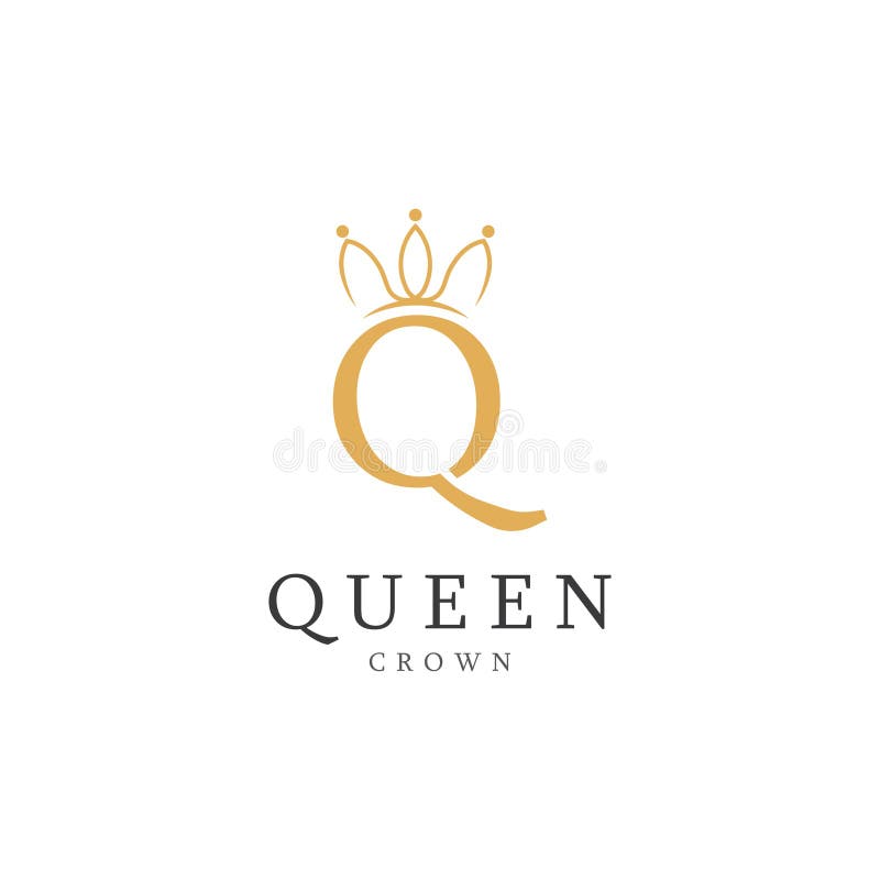 Letter Q Crown Logo for Queen Symbol Stock Illustration - Illustration ...