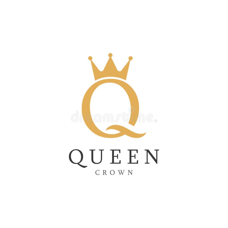 Letter Q Crown Logo for Queen Symbol Stock Illustration - Illustration ...