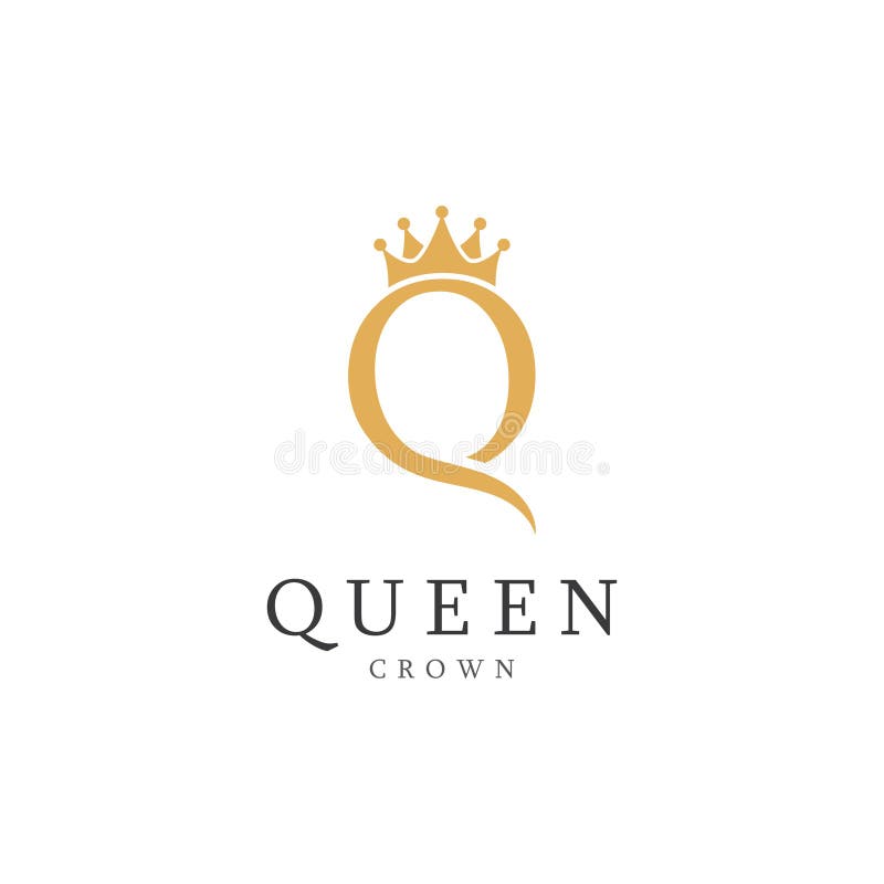 Letter Q Crown Logo for Queen Symbol Stock Vector - Illustration of ...