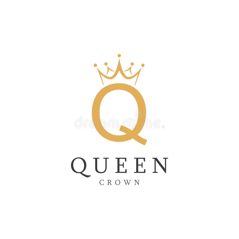 Letter Q Crown Logo for Queen Symbol Stock Vector - Illustration of ...