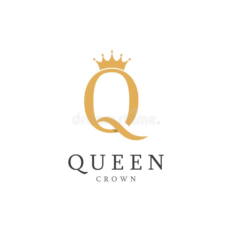 Letter Q Crown Logo for Queen Symbol Stock Vector - Illustration of ...