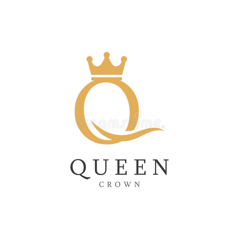 Letter Q Crown Logo for Queen Symbol Stock Vector - Illustration of ...