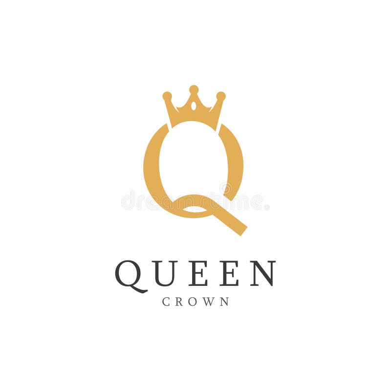 Letter Q Crown Logo for Queen Symbol Stock Vector - Illustration of ...