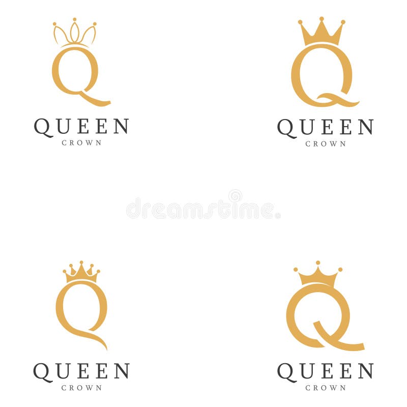 Letter Q Crown Logo for Queen Symbol Stock Vector - Illustration of ...