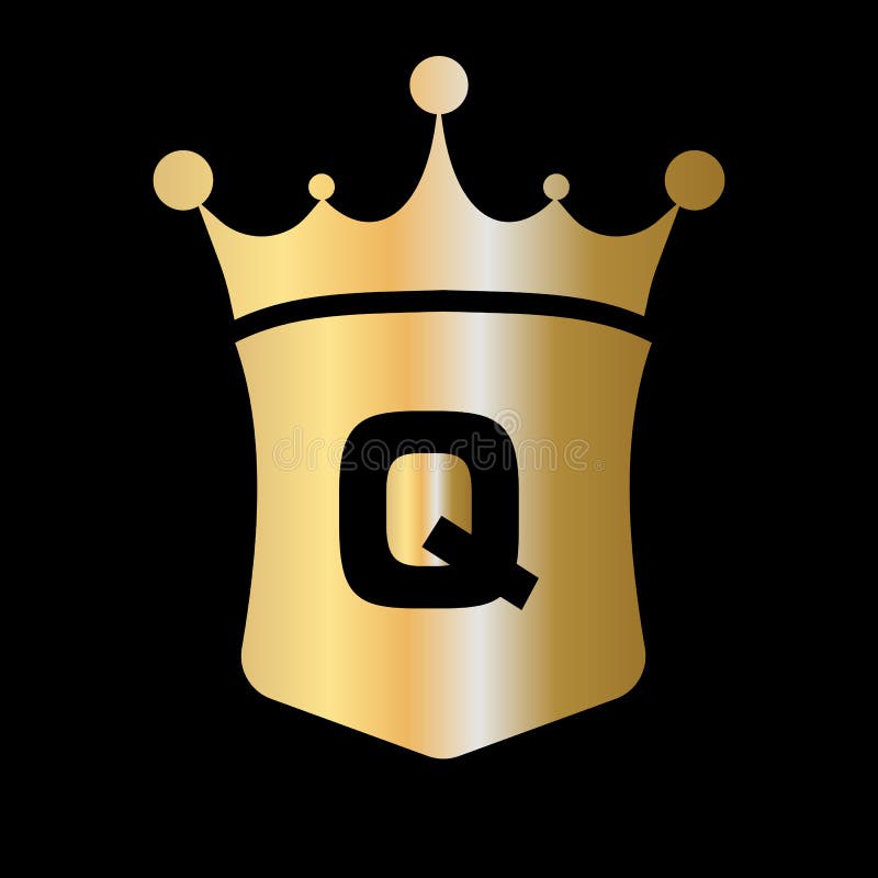 Letter Q Crown and Shield Logo Vector Template with Luxury Concept ...