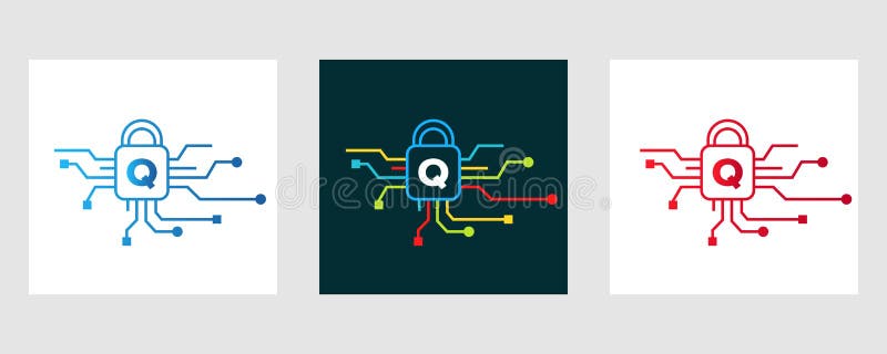 Letter Q Cyber Security Logo. Internet Security Sign, Cyber Protection ...