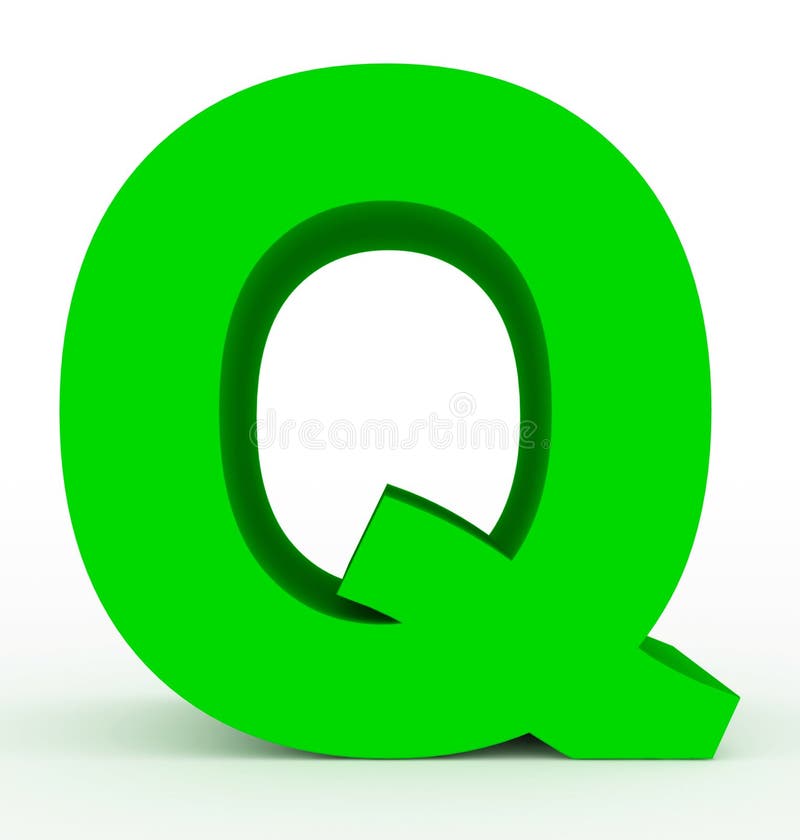 Letter Q 3d Green Isolated on White Stock Illustration - Illustration ...