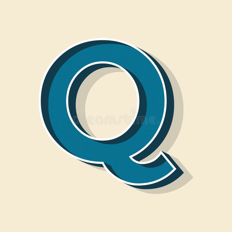 Letter Q 3D Isometric Design Stock Illustration - Illustration of beige ...