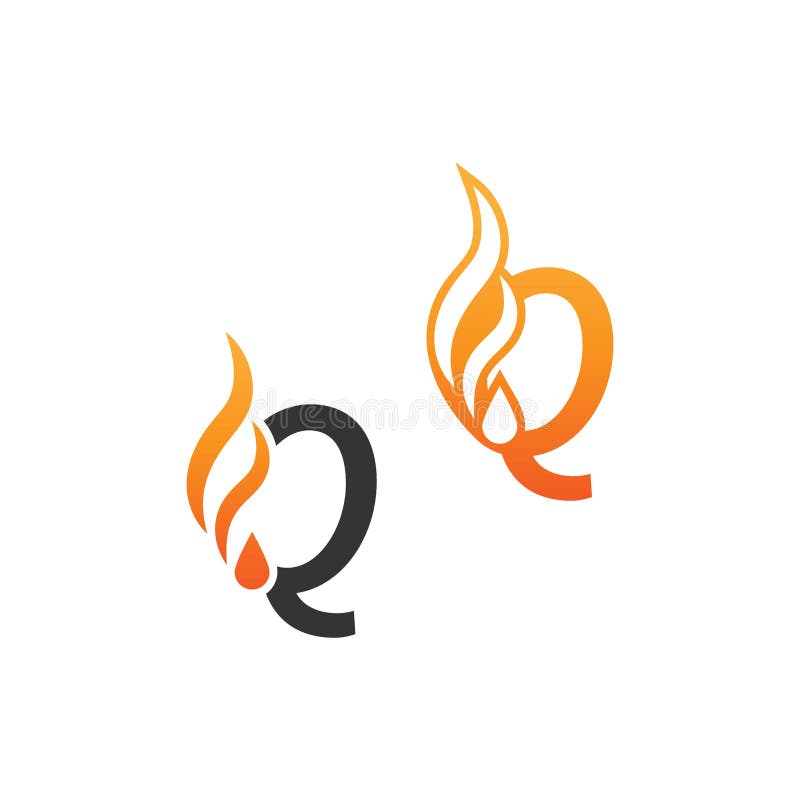Letter Q and Fire Waves, Logo Icon Concept Design Stock Vector ...