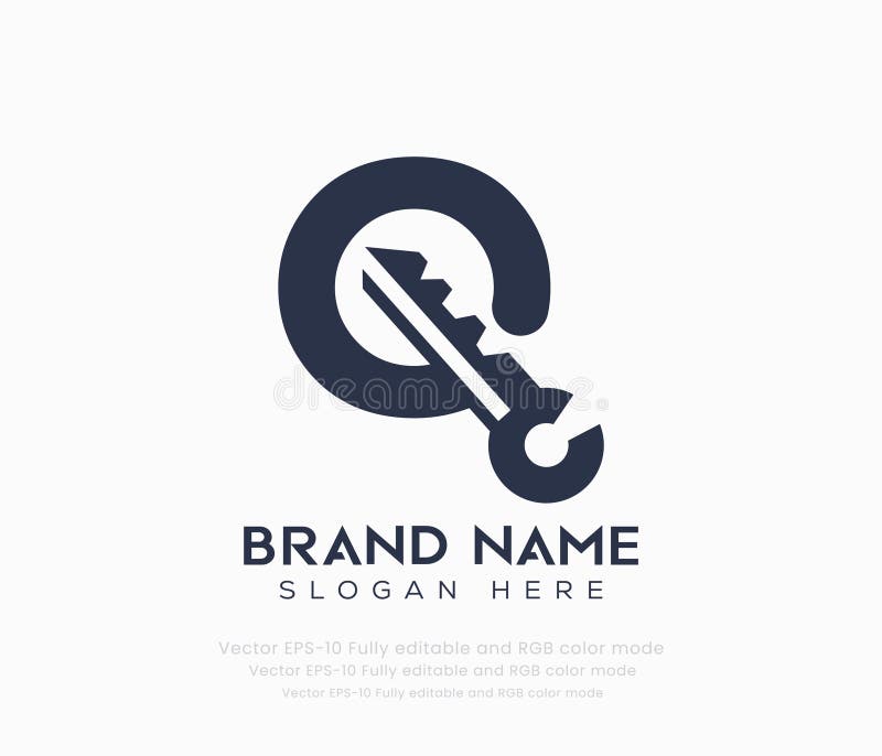 Letter Q key logo stock vector. Illustration of brand - 269732620