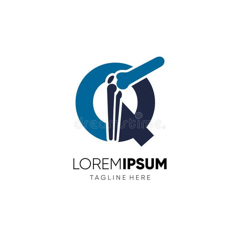 Letter Q Knee Joint Bone Logo Design Vector Icon Graphic Stock Vector ...